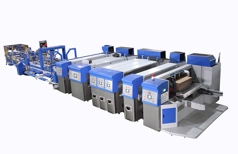 Inline Machine Flexo Printer Slotter Die Cutter Folder Gluer / Stitcher ...